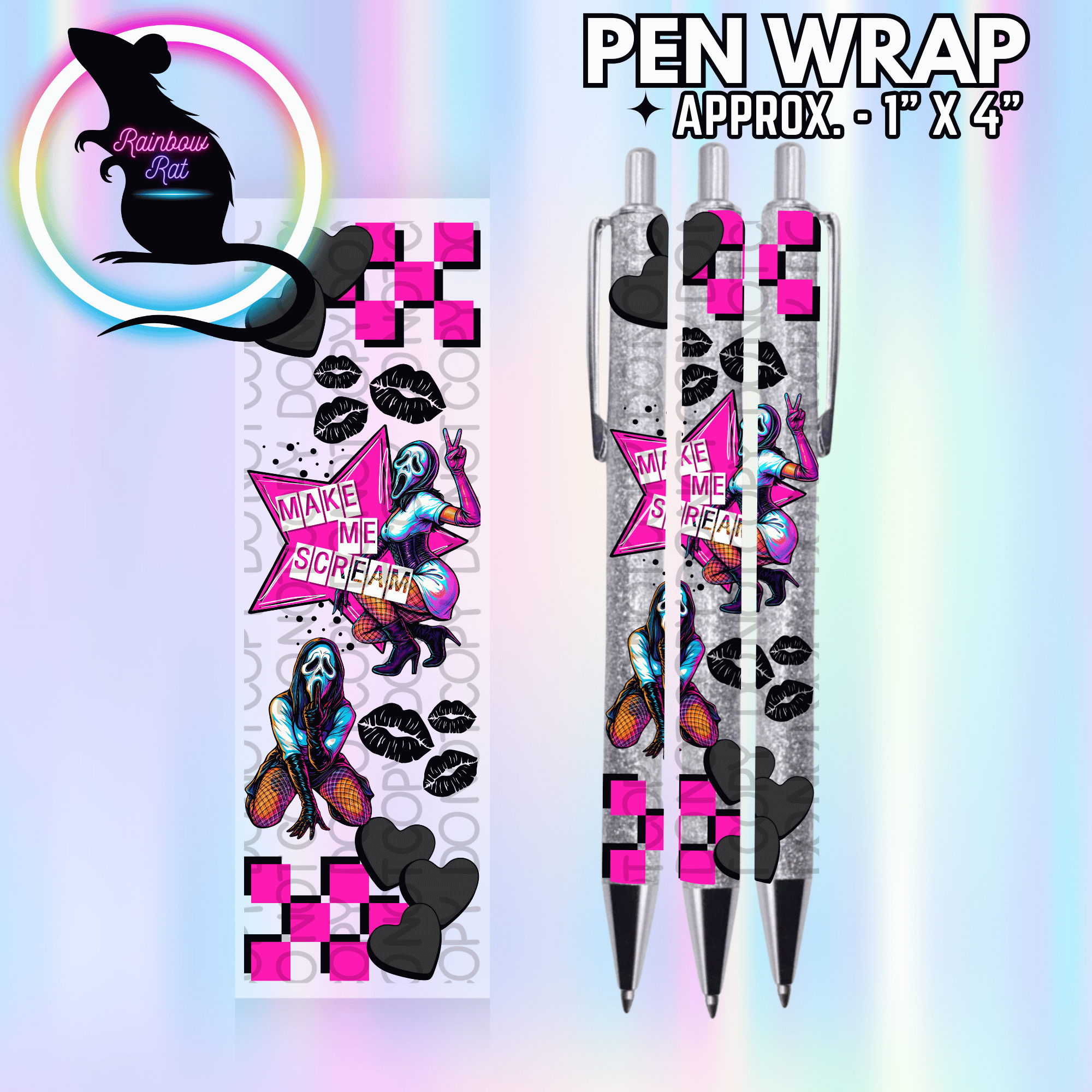 Make Me Scream- Pen Wrap – Glam’er Tough | Rainbow Rat Designs